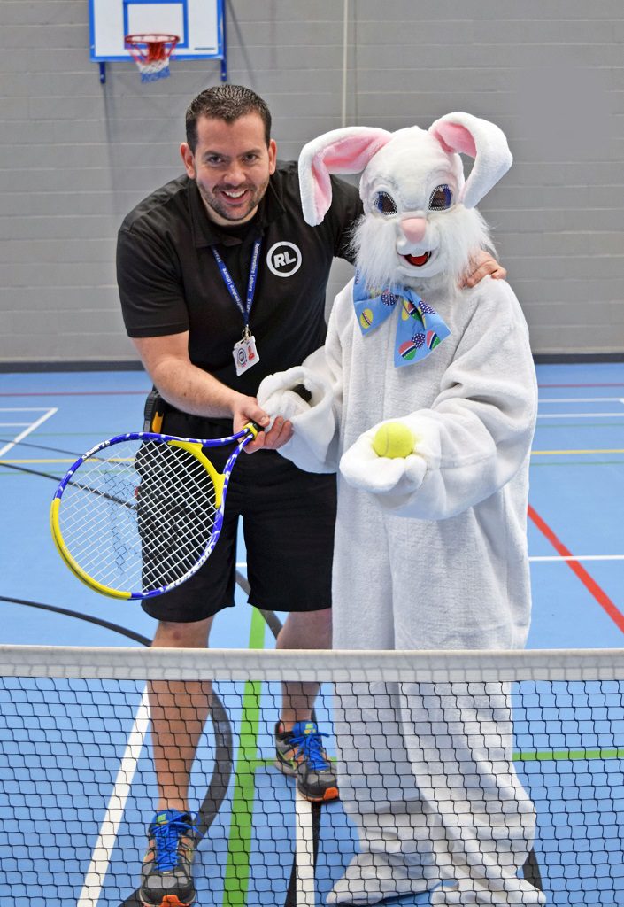 Easter Bunny gets eggs-tra sports coaching at Renfrew Leisure Centre ...