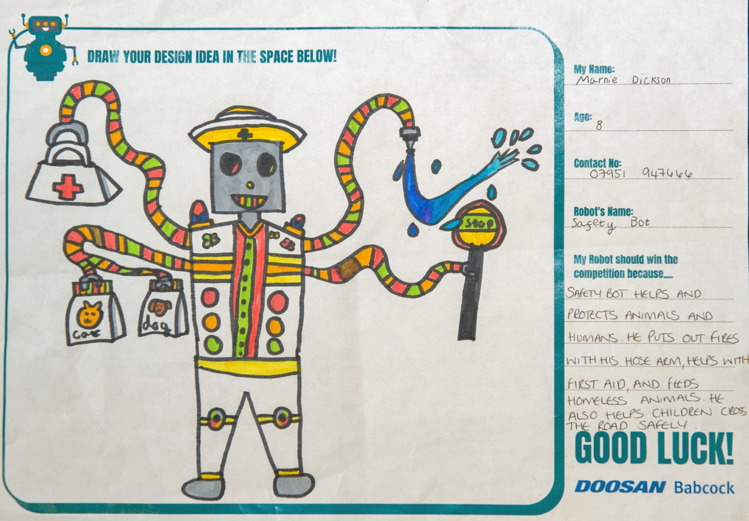 Marnie wins Renfrewshire Libraries' Design a Robot competition ...